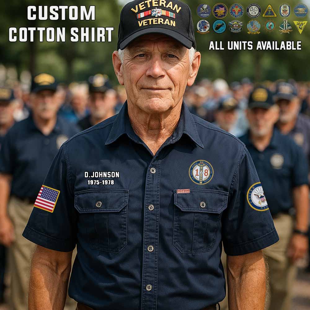 NMCB-18 Naval Mobile Construction Battalion 18_Cotton Cargo Shirts ...