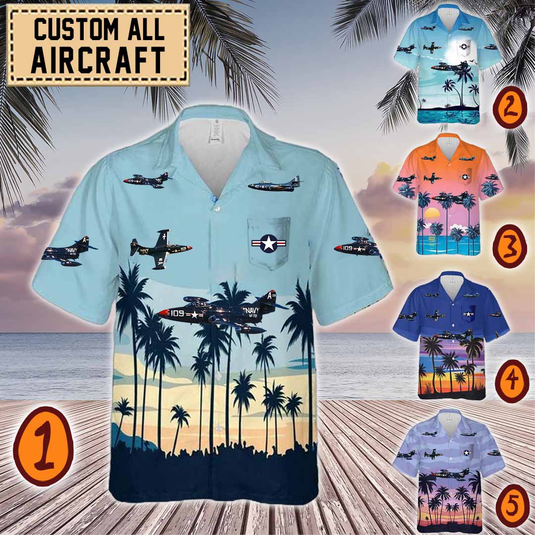 F9F Panther_Pocket Hawaiian Shirt - Proudly-Served: Military Apparels and Veteran Collectibles