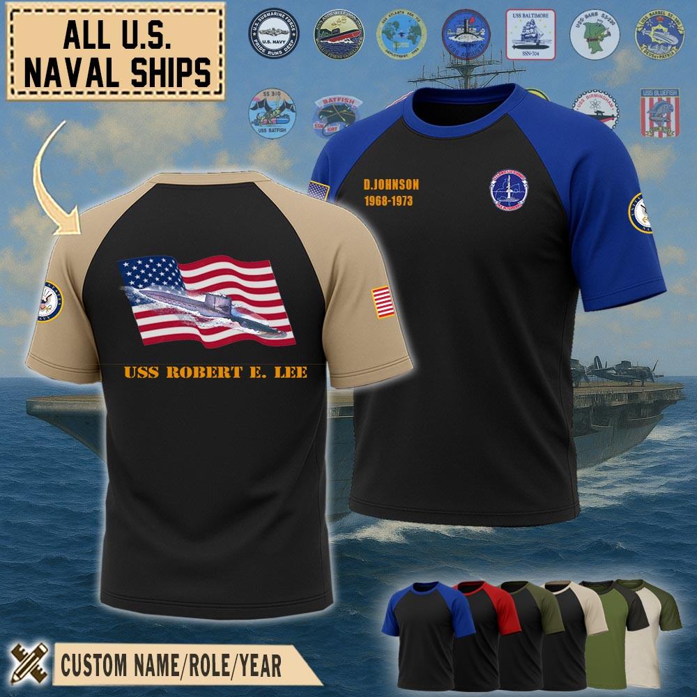 USS Robert E. Lee (SSBN-601)_Raglan Tshirt - Proudly-Served: Military Apparels and Veteran ...